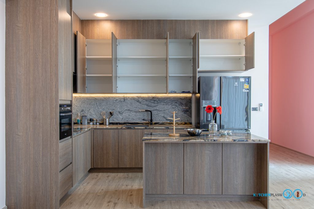 ชุดครัวลายไม้โอ๊ก Oak Wood Pattern สวยมีเอกลักษณ์ • KITCHENFORM