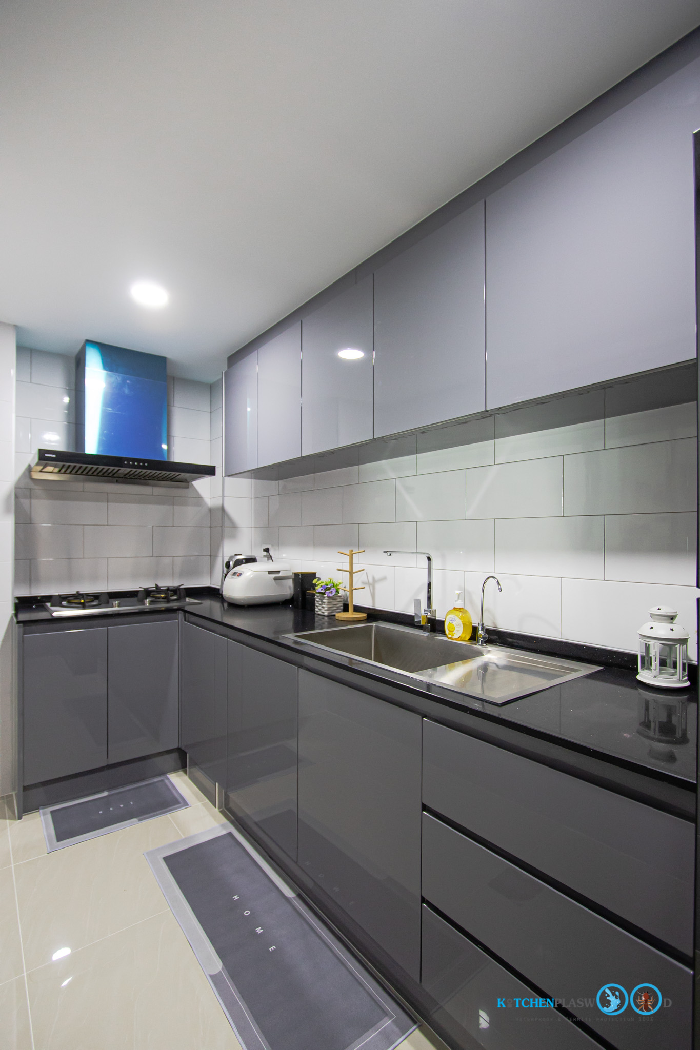 Modern High-Gross Grey ชุดครัวสไตล์โมเดิร์นหน้าบานเมมเบรน • KITCHENFORM