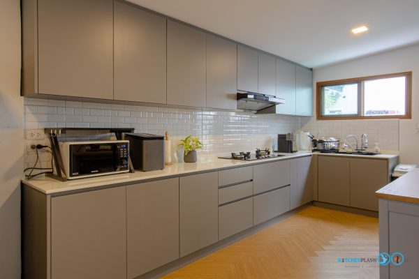 ชุดครัวบิ้วอิน Modern L-Shape Matt Grey L-Shape • KITCHENFORM