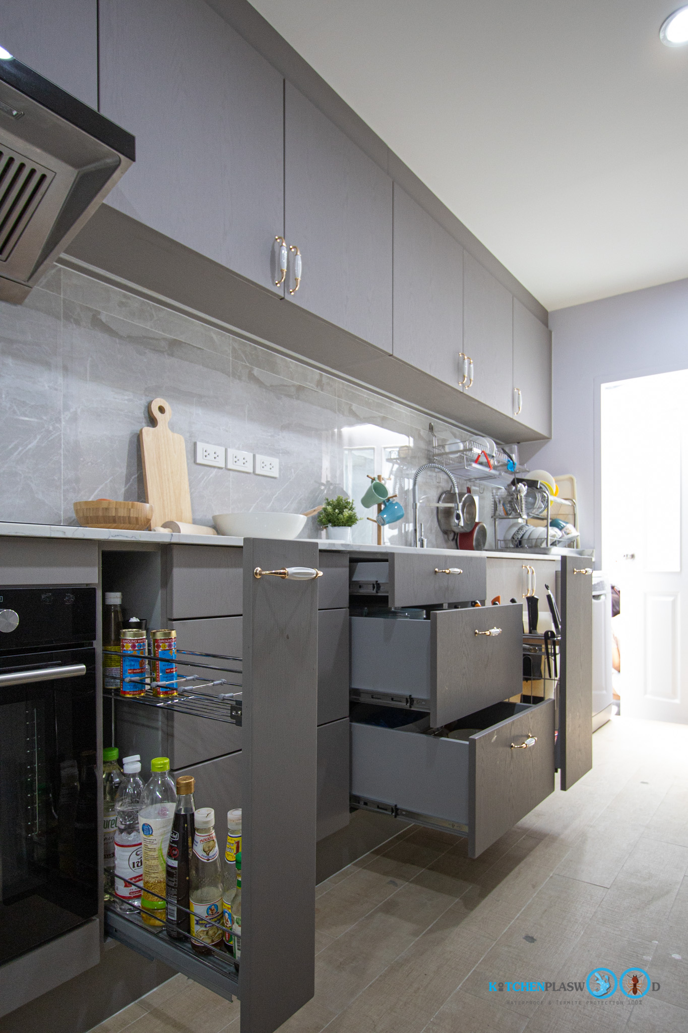 Membrane Kitchen I-Shape ครัวเมมเบรนสไตล์หรู • KITCHENFORM